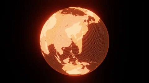Orange Earth Sci-Fi Background Loop Anim... | Stock Video | Pond5