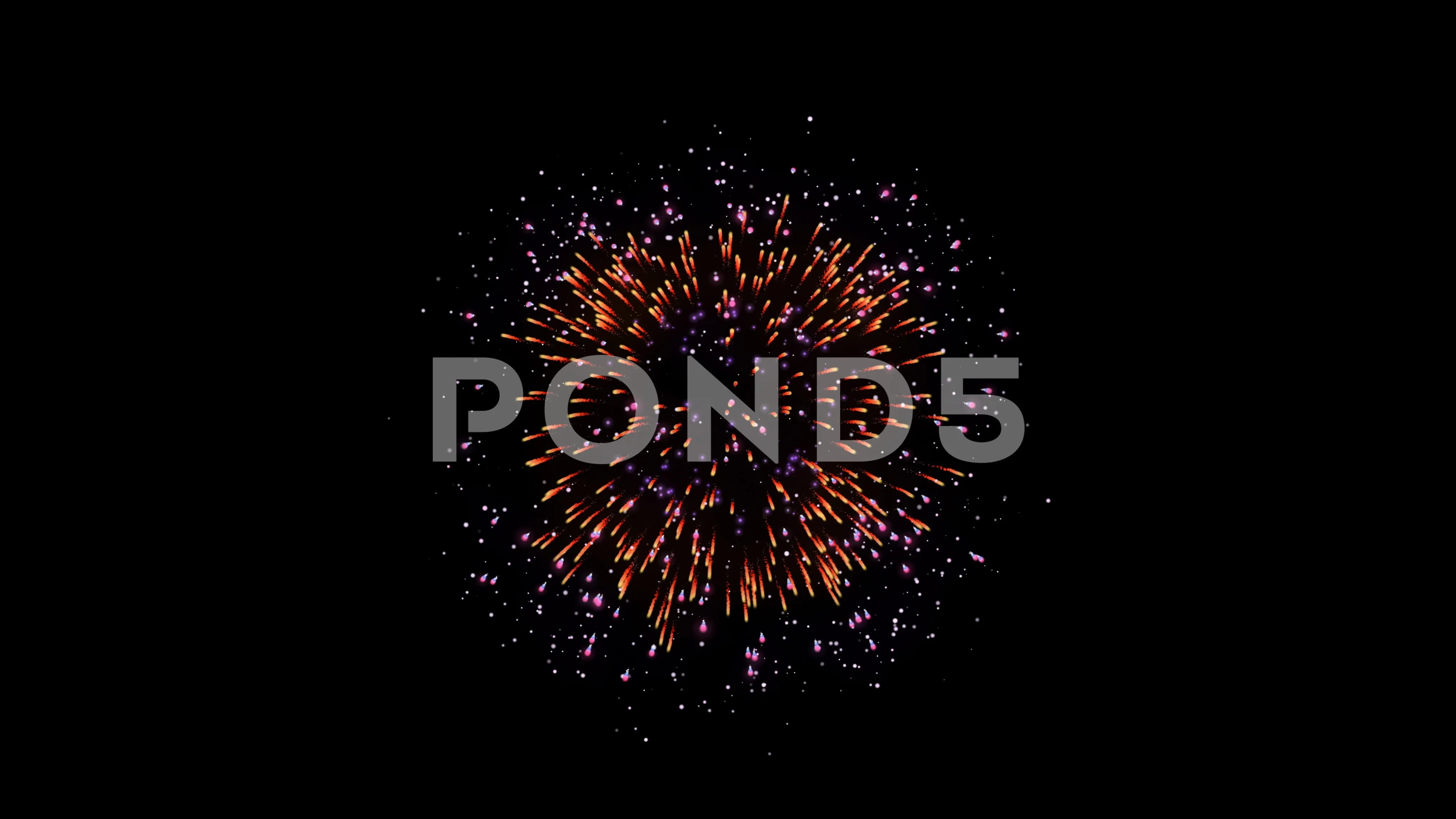 Orange Fireworks White Background