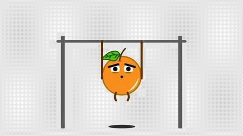 Orange Fruit Doing Pull-Ups Exercise, Bo... | Stock Video | Pond5