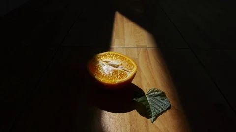 Orange fruit on a light-shadow backgroun... | Stock Video | Pond5