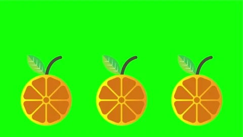 Orange Fruits On Green Screen Background | Stock Video | Pond5