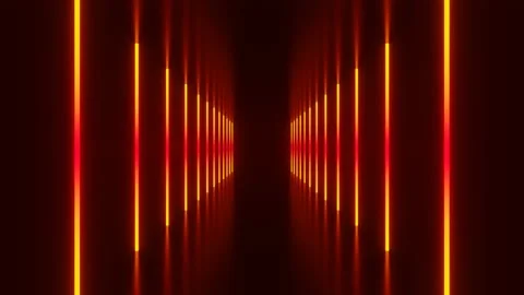 Orange gradient led neon lines with refl... | Stock Video | Pond5