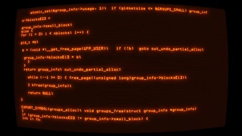 Orange Hacker Text Code on Screen Graphi... | Stock Video | Pond5