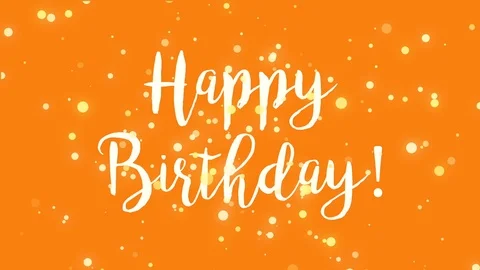 Orange Happy Birthday greeting card vide... | Stock Video | Pond5