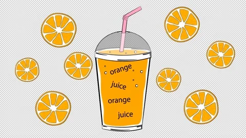 Orange juice. Animation on a white and e... | Stock Video | Pond5