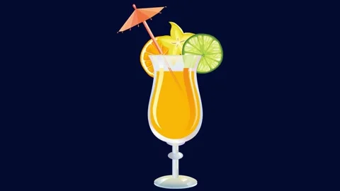 orange juice in glass drink 2d animated... | Stock Video | Pond5