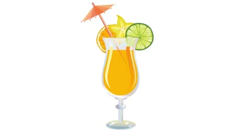 orange juice in glass drink 2d animated... | Stock Video | Pond5