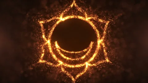 Orange moon flower chakra animation in 3... | Stock Video | Pond5