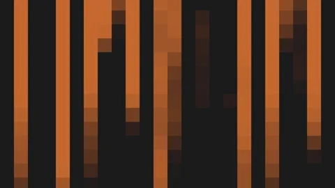 Orange pixels in 8 bit pattern on black ... | Stock Video | Pond5