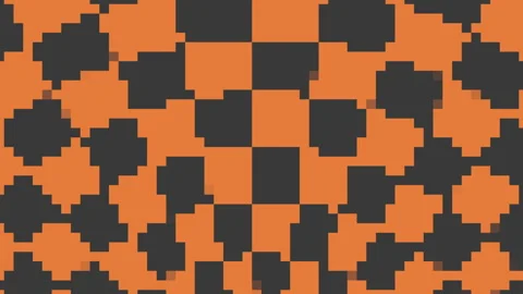 Orange pixels in 8 bit pattern on black ... | Stock Video | Pond5