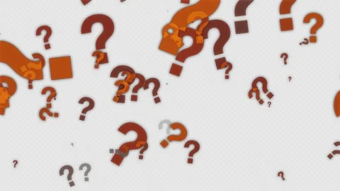 Orange question marks falling down on bl... | Stock Video | Pond5