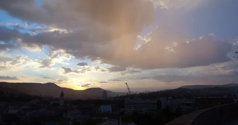 Orange rain in the light of the sunset i... | Stock Video | Pond5