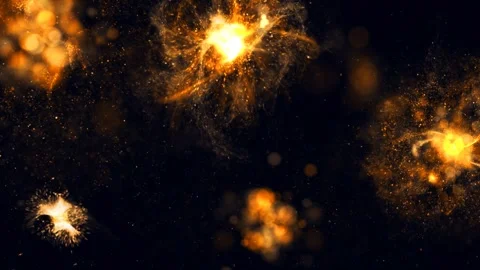 Orange Space Explosions Particle Rain 4K... | Stock Video | Pond5