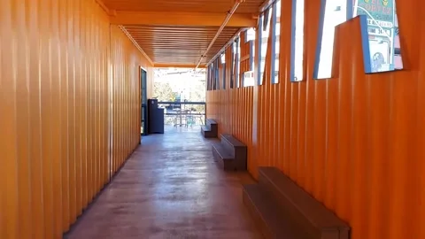 Orange tunnel at Container Park by Fremo... | Stock Video | Pond5