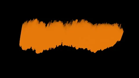 Orange wet paint brush effect in alpha f... | Stock Video | Pond5