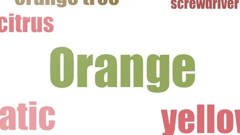 Orange Word Cloud Animated Isolated | Stock Video | Pond5