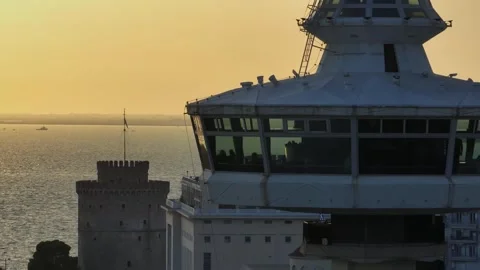The orbit of the OTE Tower during sunris... | Stock Video | Pond5