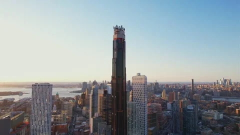 Orbit Shot Of Brooklyn Tower Under Const... | Stock Video | Pond5