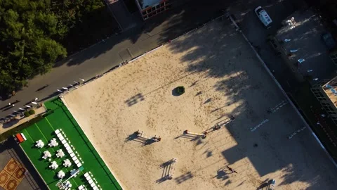 Orbit Shot Over Horseback Riding Sandy F... | Stock Video | Pond5