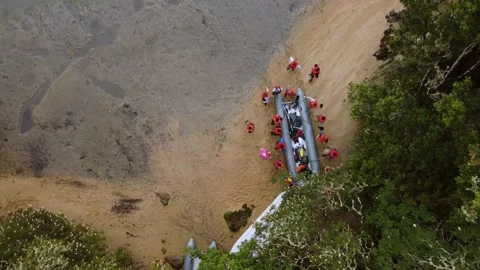 Orbit Shot Of People Anchoring Their Boa... | Stock Video | Pond5