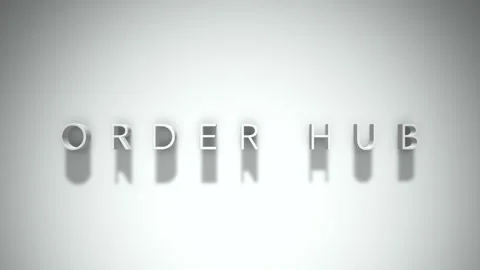 order hub 3D title animation with shadow... | Stock Video | Pond5