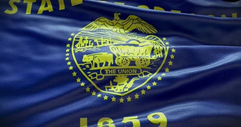 Oregon state flag waving background. 4K ... | Stock Video | Pond5