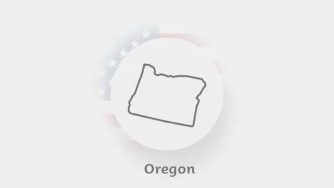 Oregon State of USA. Animated map of USA... | Stock Video | Pond5