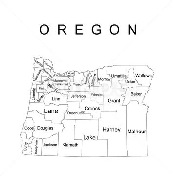 Oregon vector map silhouette illustration isolated on white ~ Clip Art ...