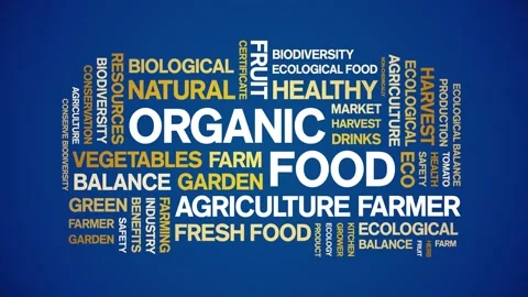 Organic Food animated word cloud,animati... | Stock Video | Pond5