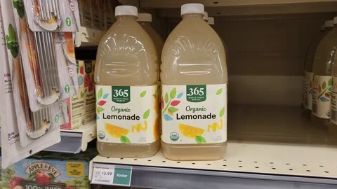 Organic Lemonade Grocery Supermarket Foo... | Stock Video | Pond5