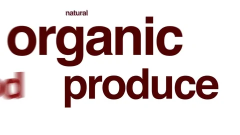 Organic produce animated word cloud. | Stock Video | Pond5