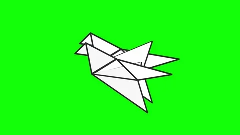 Origami dove flies flapping its wings. G... | Stock Video | Pond5