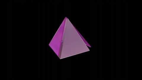 Origami pyramid unfolding. 3d animation ... | Stock Video | Pond5