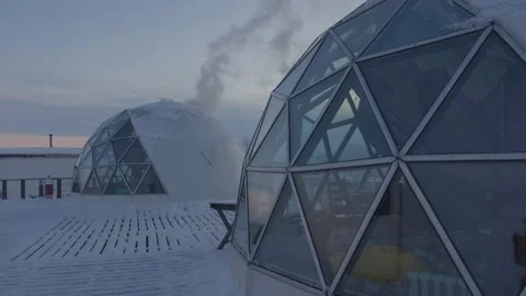 original glamping from an igloo with gla... | Stock Video | Pond5