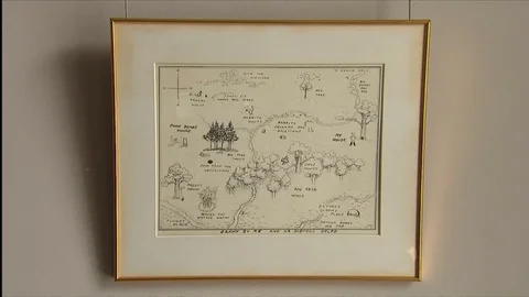 Original Winnie-the-Pooh map to be aucti... | Stock Video | Pond5
