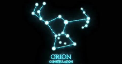 Orion constellation. Light rays, laser l... | Stock Video | Pond5