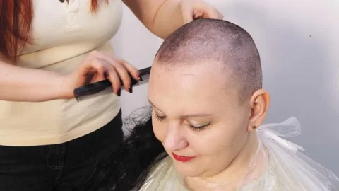 An orthodox Hasidic Jewish woman is shav... | Stock Video | Pond5