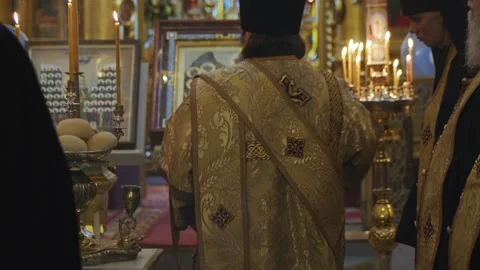 An Orthodox priest in traditional gold v... | Stock Video | Pond5