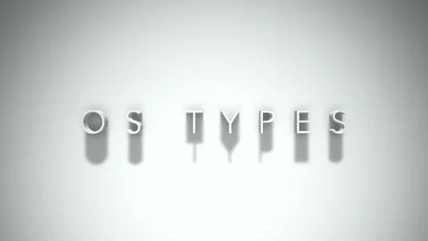 os types 3D title animation with shadows... | Stock Video | Pond5