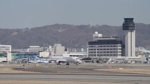 Osaka Airport Terminal, Control Tower, G... | Stock Video | Pond5