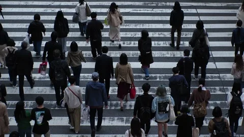 OSAKA, JAPAN : Aerial view of zebra cros... | Stock Video | Pond5