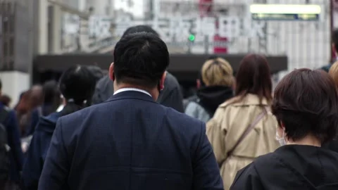 OSAKA, JAPAN : Back shot of crowd of peo... | Stock Video | Pond5