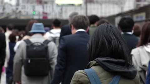 OSAKA, JAPAN : Back shot of crowd of peo... | Stock Video | Pond5