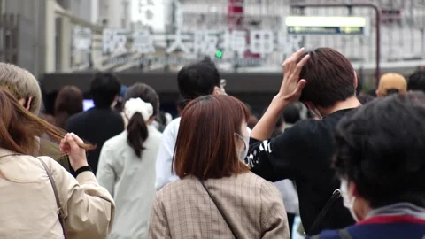 OSAKA, JAPAN : Back shot of crowd of peo... | Stock Video | Pond5