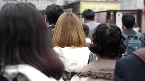 OSAKA, JAPAN : Back shot of crowd of peo... | Stock Video | Pond5