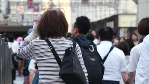 OSAKA, JAPAN : Back shot of crowd of peo... | Stock Video | Pond5