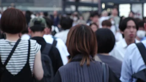 OSAKA, JAPAN : Back shot of crowd of peo... | Stock Video | Pond5