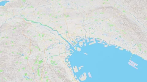 Osaka map background loop. Spinning arou... | Stock Video | Pond5