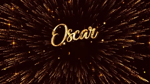 Oscar lettering with fireworks, stars in... | Stock Video | Pond5