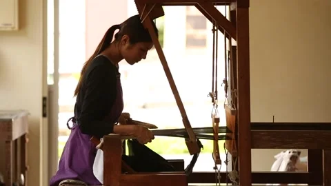 Oshima Tsumugi manufacturing process wea... | Stock Video | Pond5